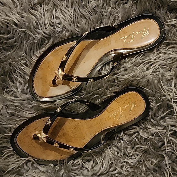 Marc Fisher | Shoes | Marc Fisher Black And Gold Star Studden Flip ...